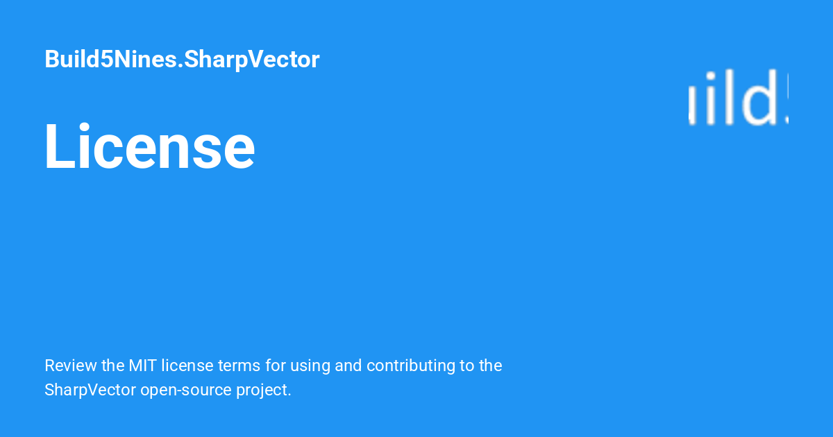 License - Build5Nines.SharpVector